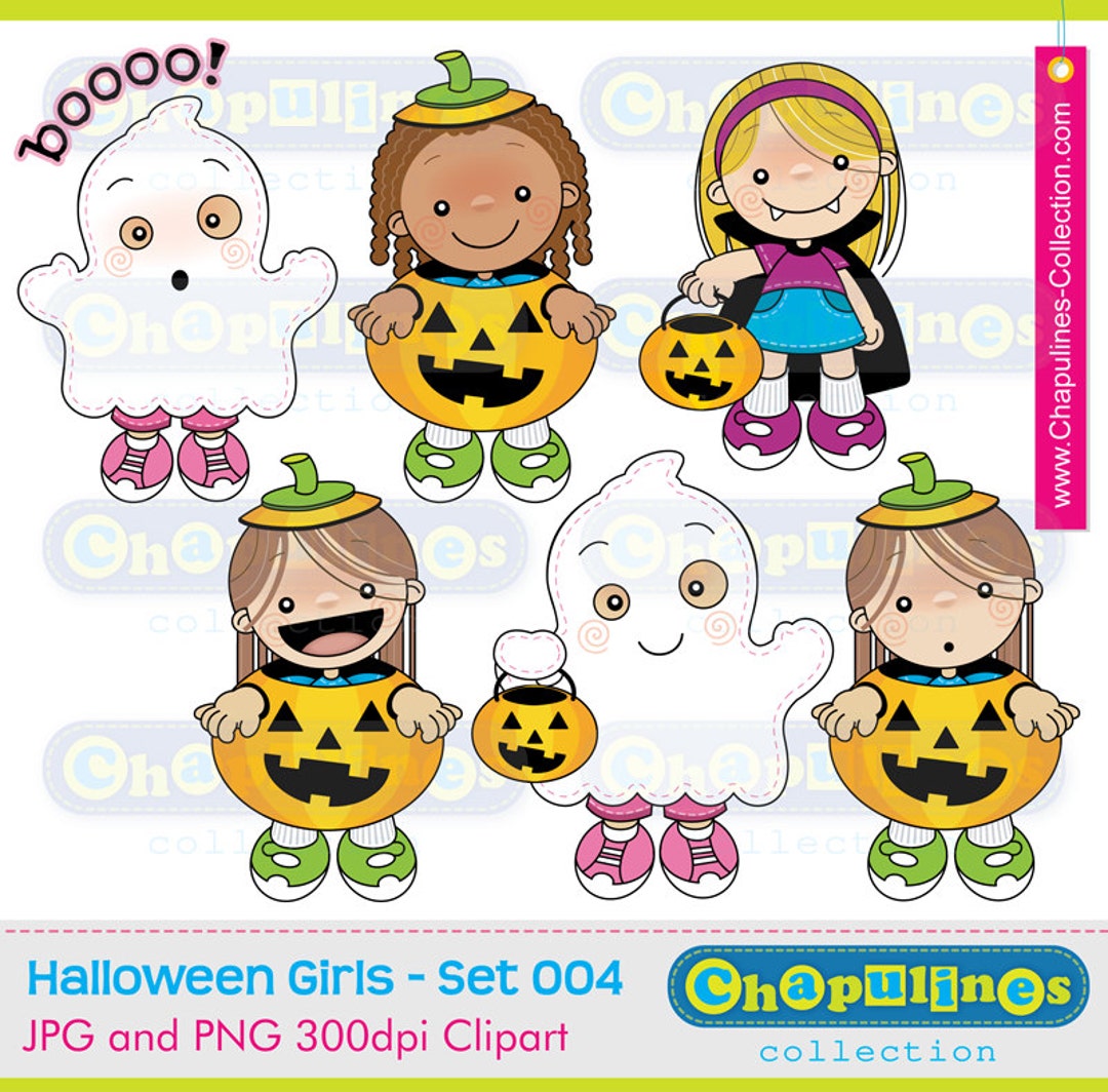 Halloween Girls Clipart, Halloween Illustrations, Halloween Clipart ...