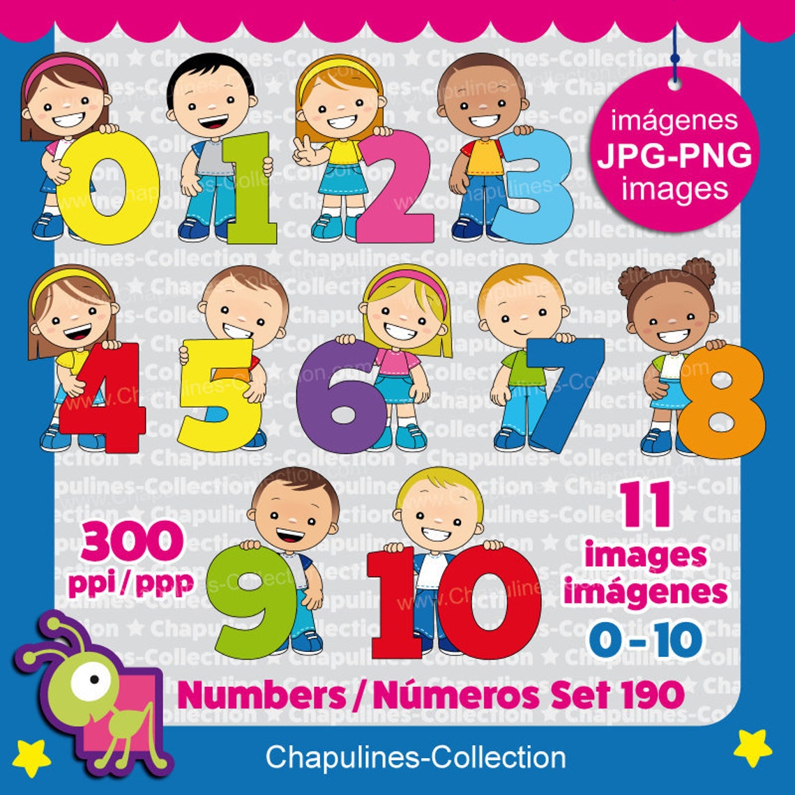 Numbers and Kids Clipart, From 0 to 10, Set 190 - Etsy