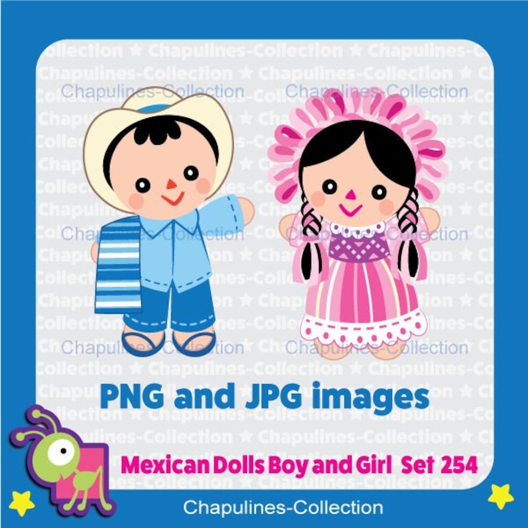 Mexican Rag Dolls Clipart Boy and Girl Set 254 - Etsy