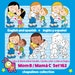 Mom Clipart Bundle, Color and Black and White, Mother's Day, Mamá, Día ...