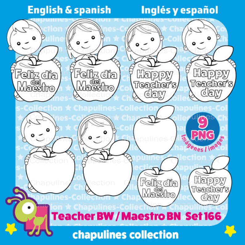 Teacher's Day Clipart, Teacher Appreciation Day, Apple Clipart, Kids ...