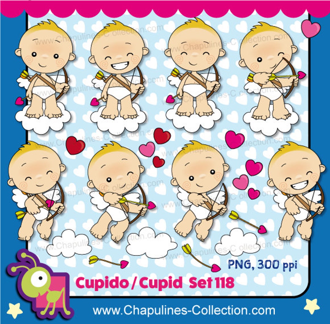 Cupid Clipart, Hearts, Love, Valentine's Day Images Set 118 - Etsy