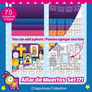 Clipart Altar for the Dead Bundle, Altar De Muertos, Color and Black ...