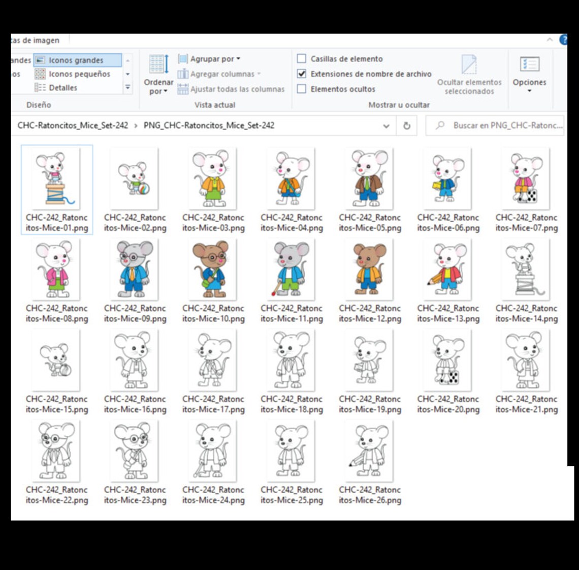 The Tooth Mouse Family Clipart Color and Black/white Familia | Etsy