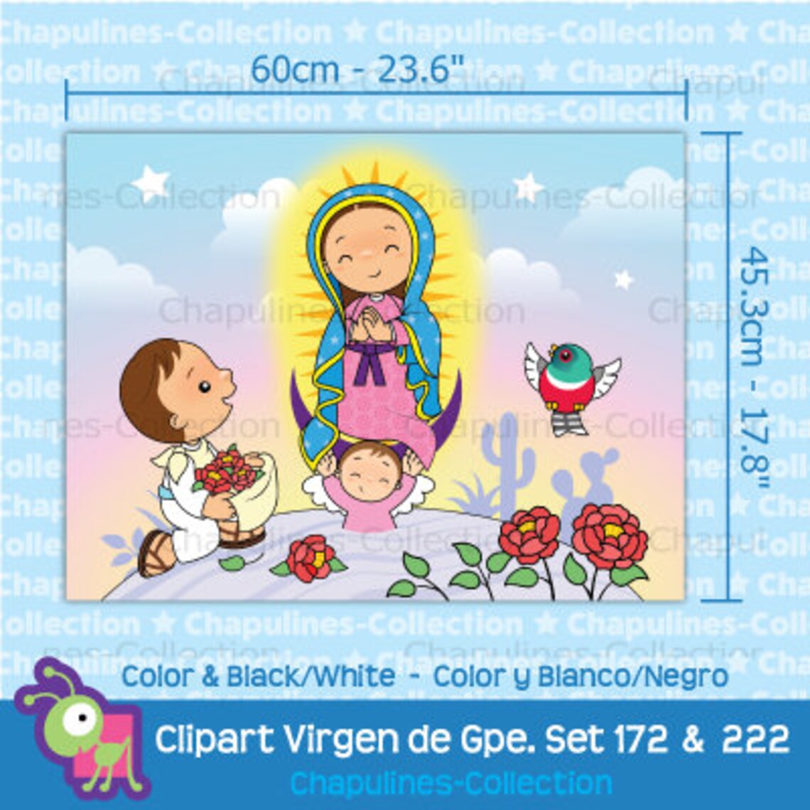 Clipart Bundle Our Lady of Guadalupe and Saint Juan Diego | Etsy