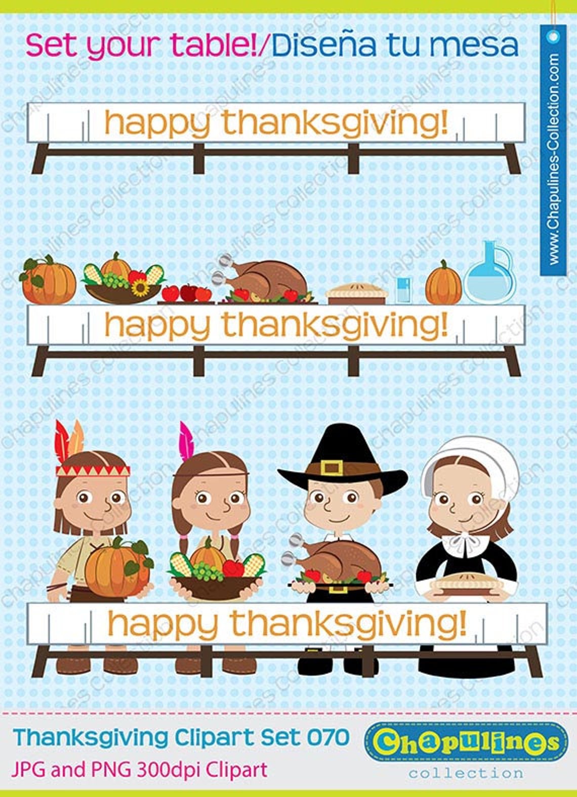 Thanksgiving clipart pilgrims clipart native americans | Etsy