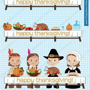 Thanksgiving Clipart, Pilgrims Clipart, Native Americans Clipart ...