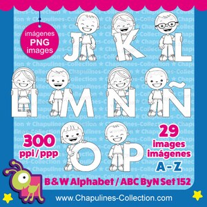 Alphabet Clip Art Black and White, From A to Z, PNG Images, Digital ...