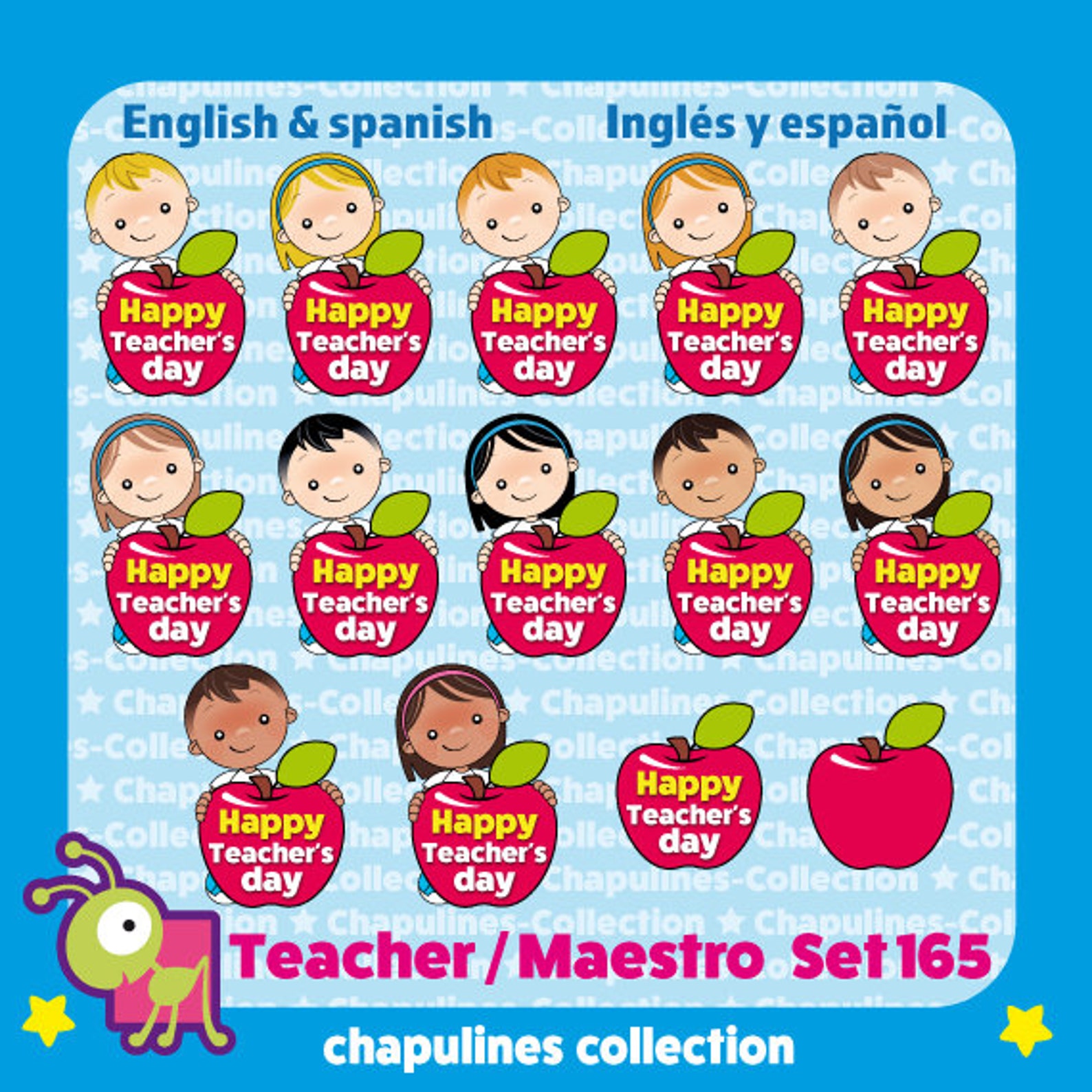 Teacher's Day Clipart Teacher Appreciation Day Apple - Etsy