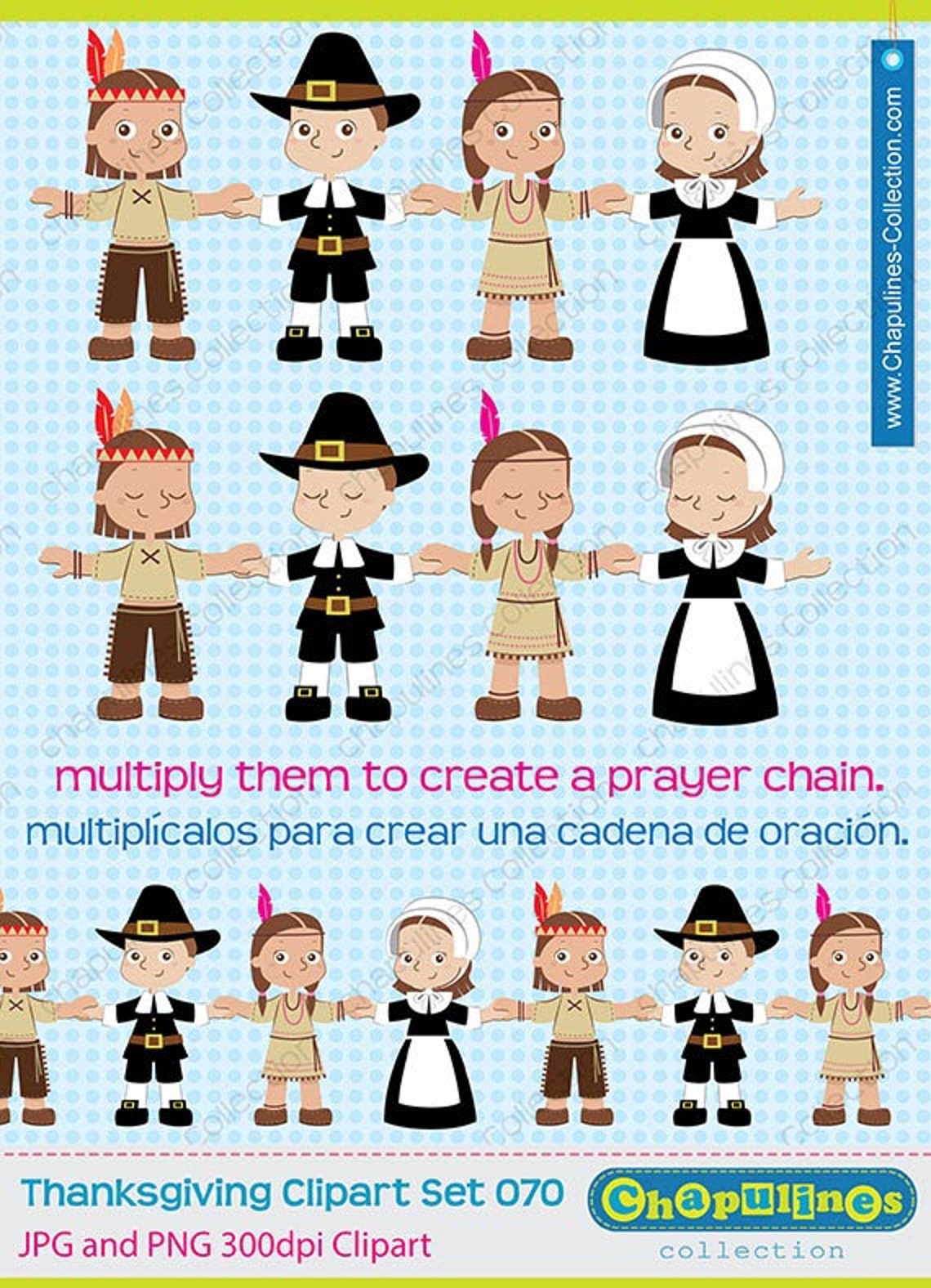 Thanksgiving clipart pilgrims clipart native americans | Etsy