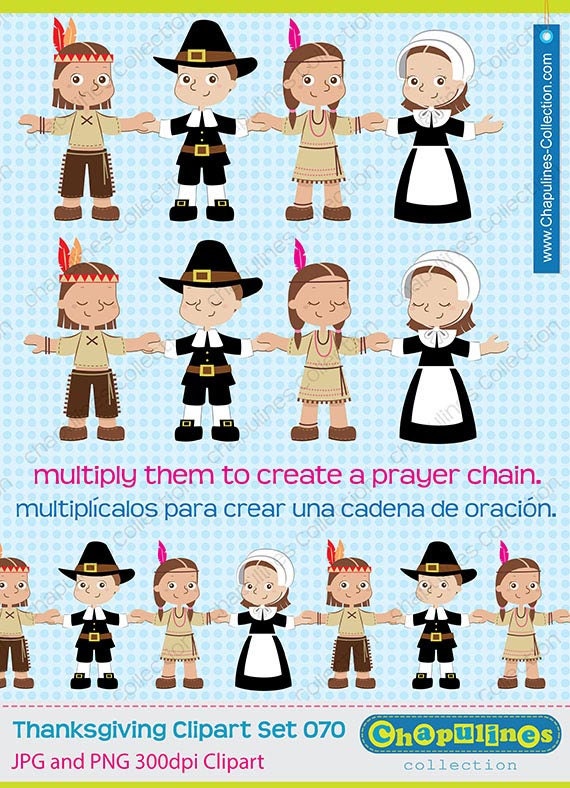 Thanksgiving clipart pilgrims clipart native americans | Etsy