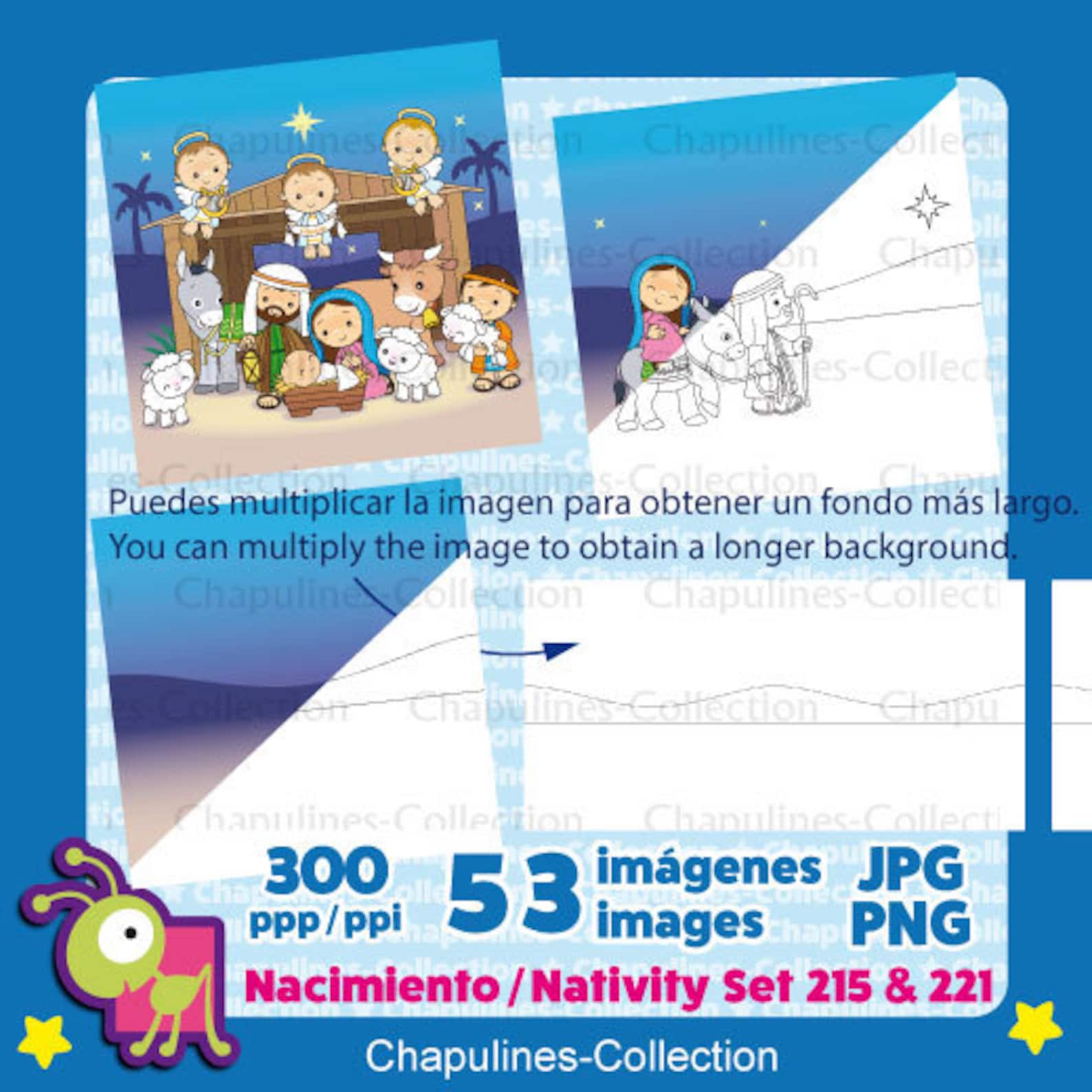 Nativity Clipart Bundle Color and Black/white Sets 215 and | Etsy