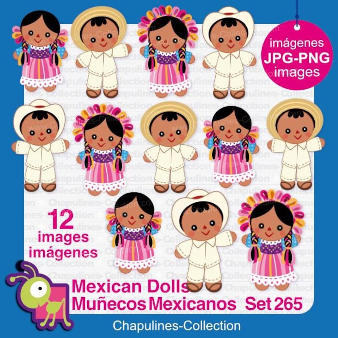 Mexican Maria Rag Dolls Clipart Set 265 - Etsy