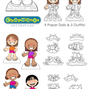 Paper Dolls - Printable - Seasons of the Year - Girls - Color & B/W ...