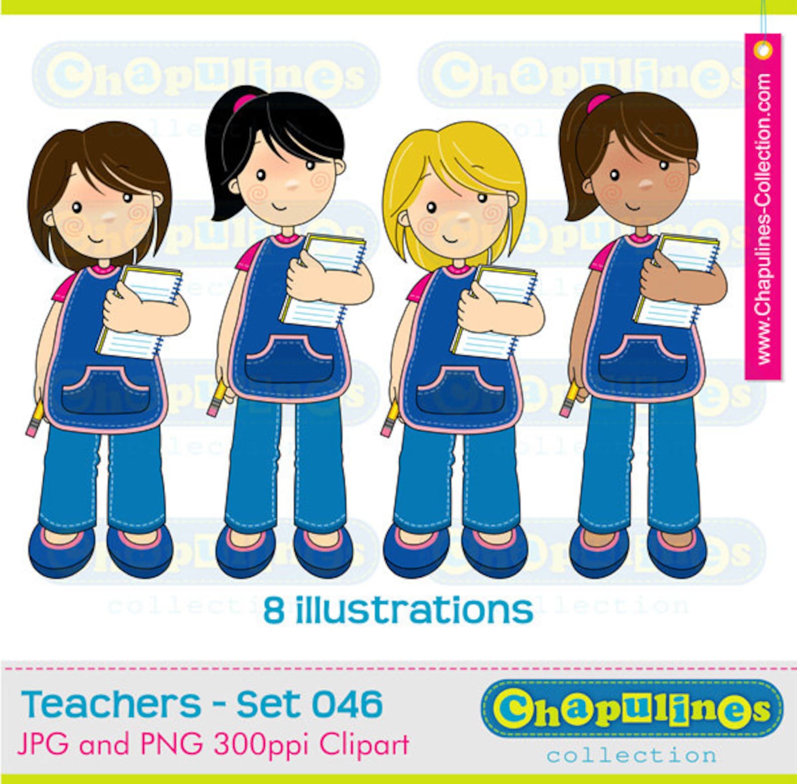 Teachers Clip Art school clipart teachers illustrations | Etsy