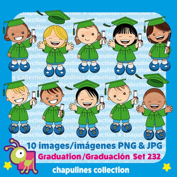 Graduation Clip Art Green Gown School Clipart School - Etsy