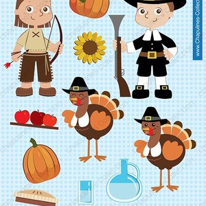 Thanksgiving Clipart, Pilgrims Clipart, Native Americans Clipart ...