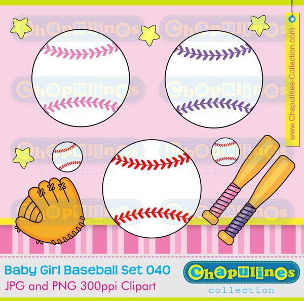 Baby Girl Clipart Baseball Clipart Digital Images - Etsy