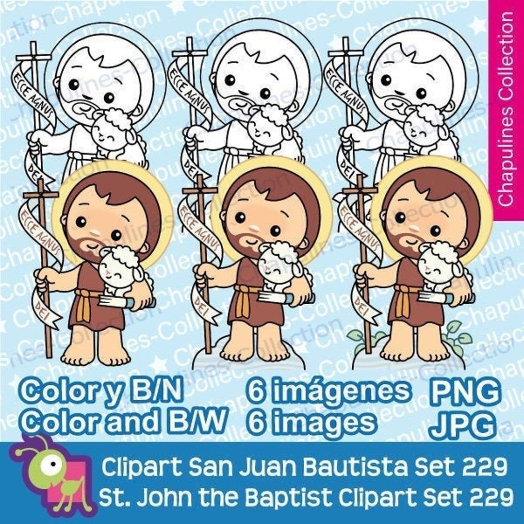 St. John the Baptist - Clipart Bundle - Color and Black/white Set 229 ...