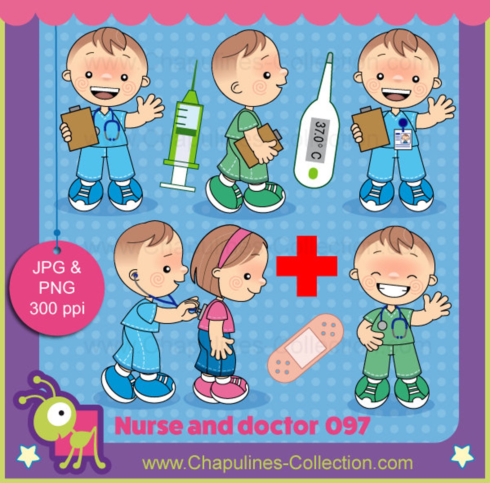 Nurse and doctor boy clipart medicine clipart boy nurse | Etsy