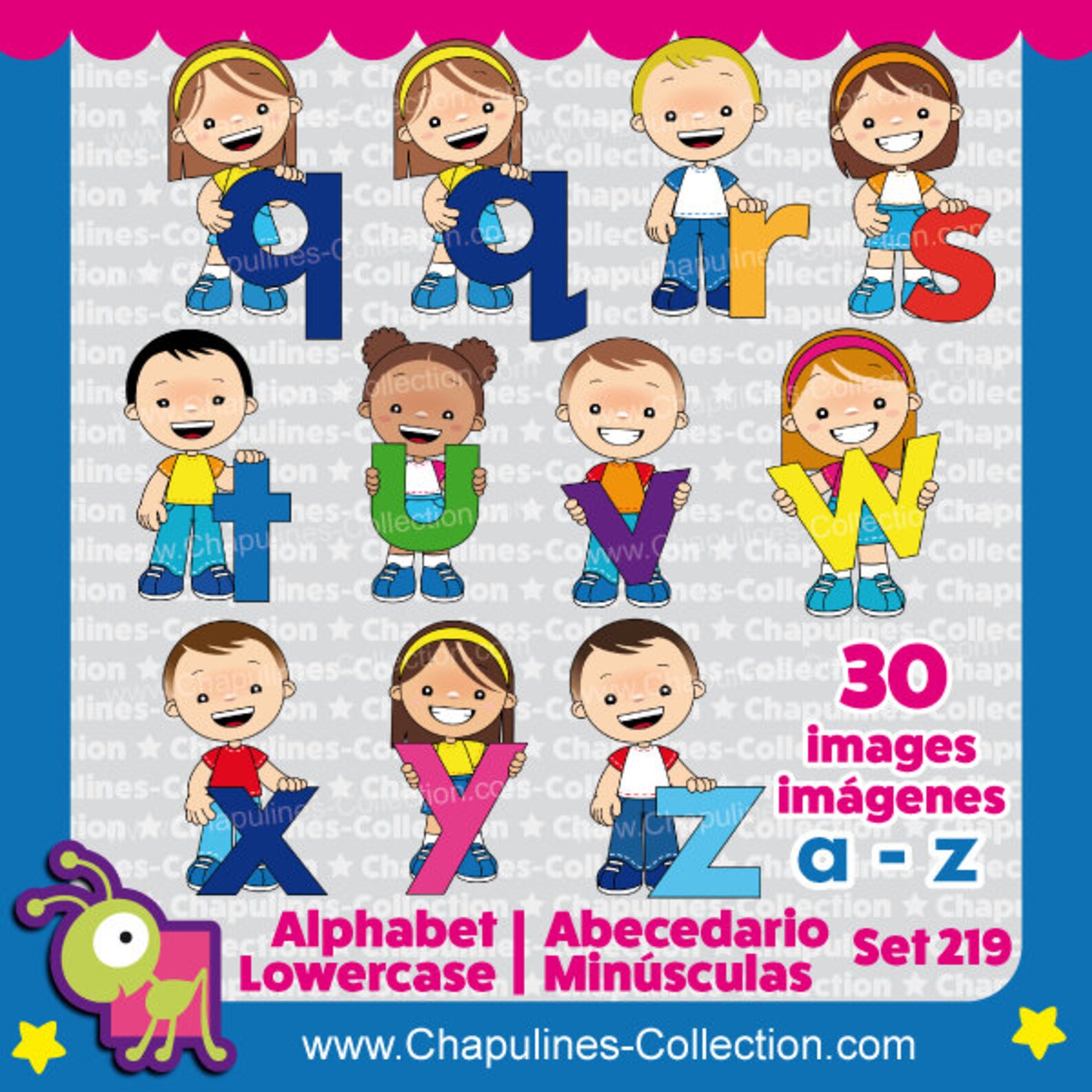 Alphabet Clipart Lowercase From A to Z JPG. PNG Images and - Etsy
