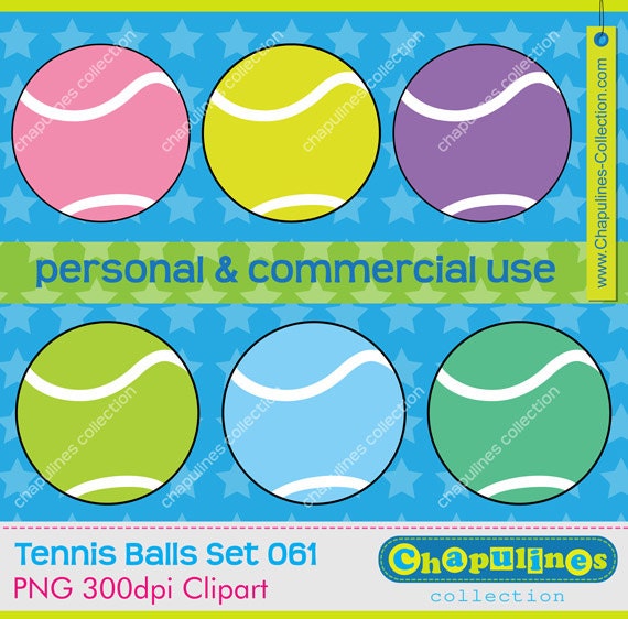 Tennis ball clipart commercial use tennis scrapbooking | Etsy