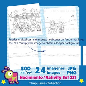 Nativity Clipart Black and White Set 221 - Etsy