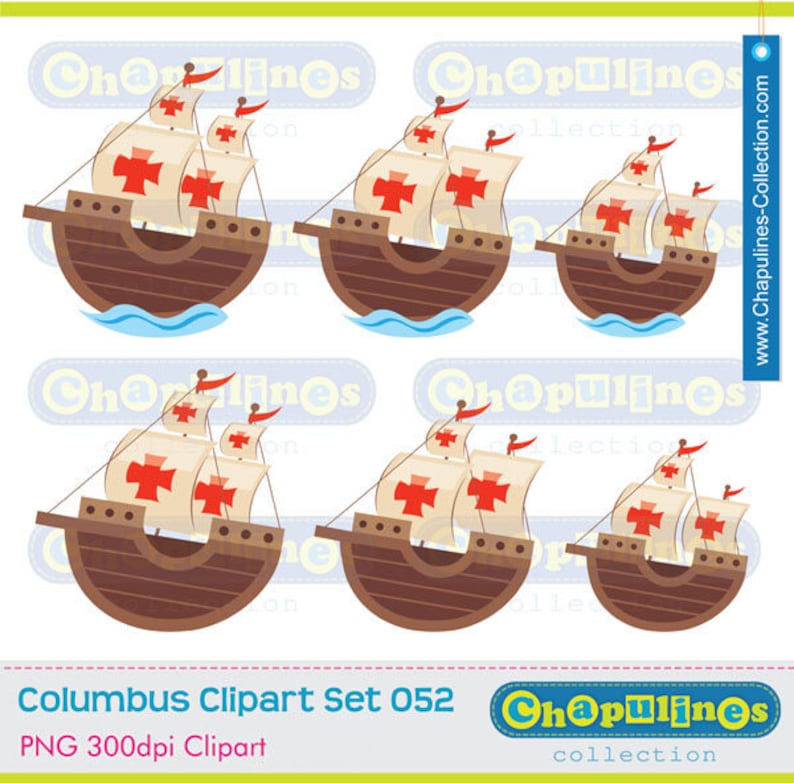 Columbus Clipart The Discovery of America Columbus day Set | Etsy