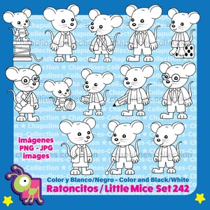 The Tooth Mouse Family Clipart, Color and Black/white, Familia Del ...