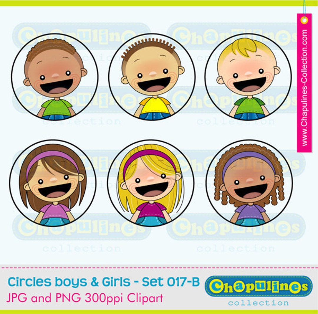 Clipart Boys & Girls, School Clipart, Kids Illustrations, Boy and Girl ...
