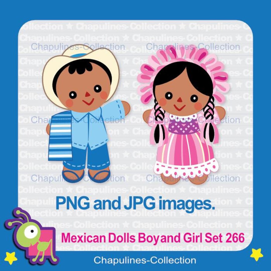 Mexican Rag Dolls Clipart Boy and Girl Set 266 - Etsy