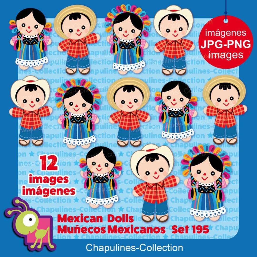 Mexican Maria Rag Dolls Clipart Set 195 - Etsy
