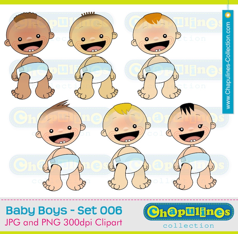 Baby Boys Clipart Babies in Diaper Clipart Babies - Etsy