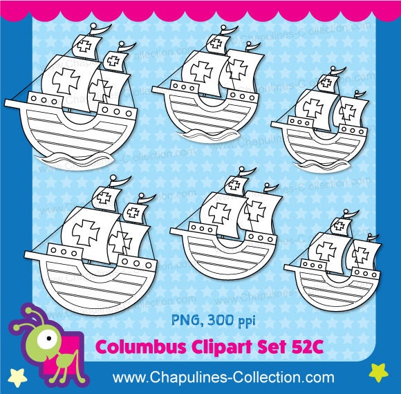 Clipart de Cristobal Colón en blanco y negro, Descubrimiento de America ...