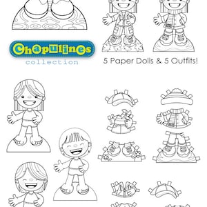 Paper Dolls - Printable - Seasons of the Year - Girls - B/W - Coloring ...