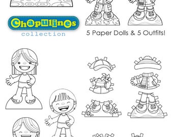 Paper Dolls Printable Seasons of the Year Boys B/W | Etsy