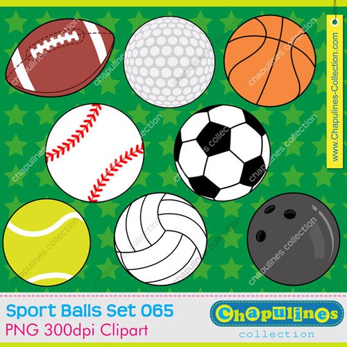 Sport Balls Clipart Commercial Use Balls Scrapbooking - Etsy