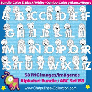Alphabet Clip Art Bundle, Color and Black/white, From A to Z, PNG ...