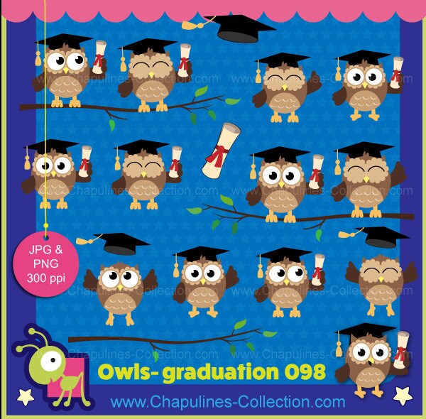 Owls Graduation Clipart, Happy Owls Images, School Clipart, Graduation ...