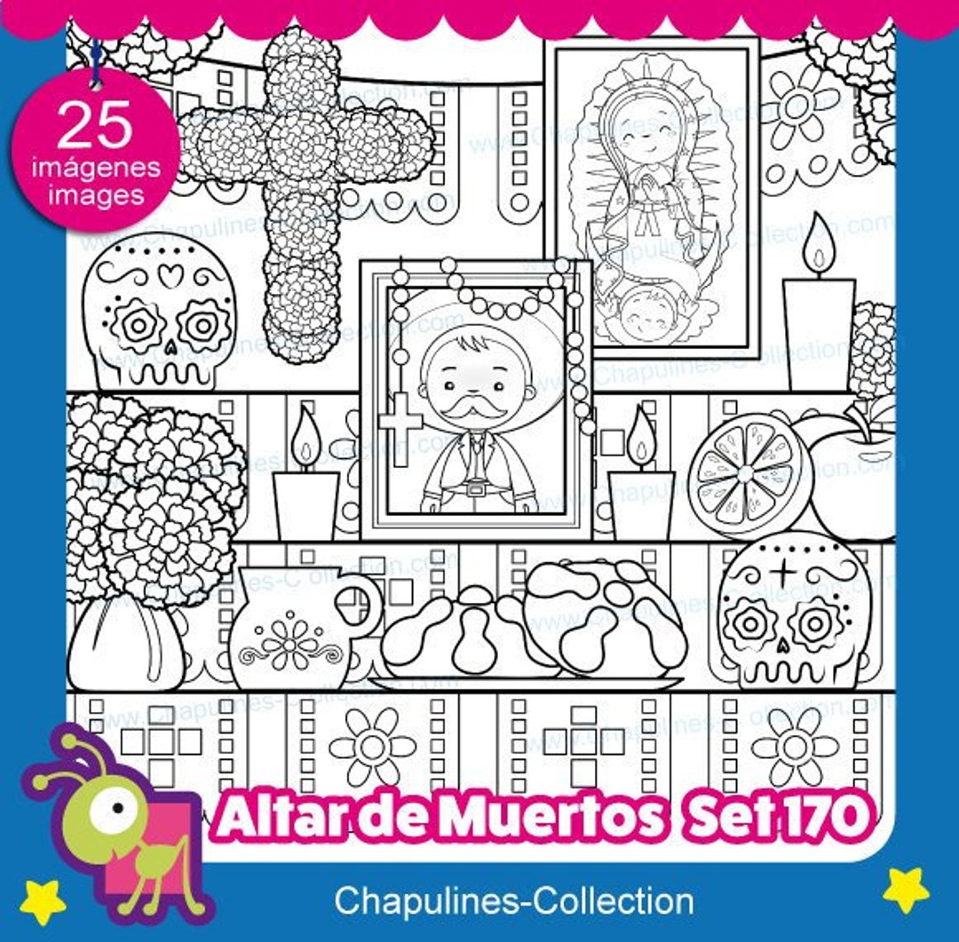 Clipart Altar for the Dead, Black and White, Altar De Muertos, Day of ...