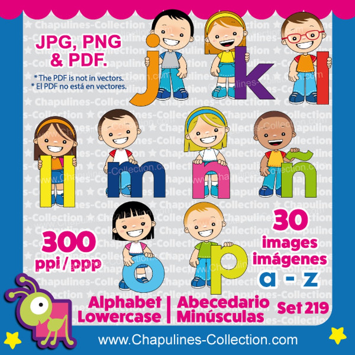 Alphabet Clipart Lowercase From A to Z JPG. PNG Images and - Etsy