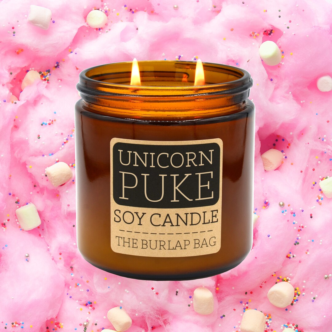 Unicorn Puke - Smells Like Cotton Candy - Large Soy Candle, Cotton ...