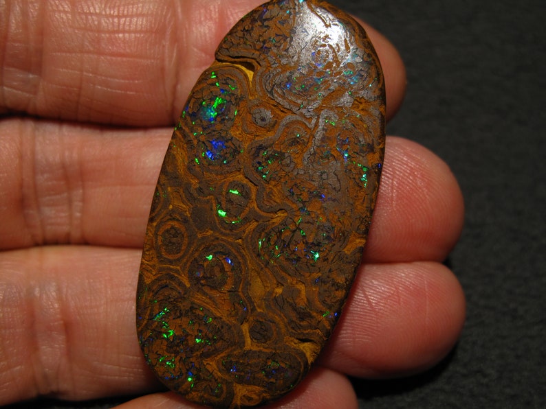 Australian Boulder Opal Matrix Pendant Stone, Emerald Green & Azure ...