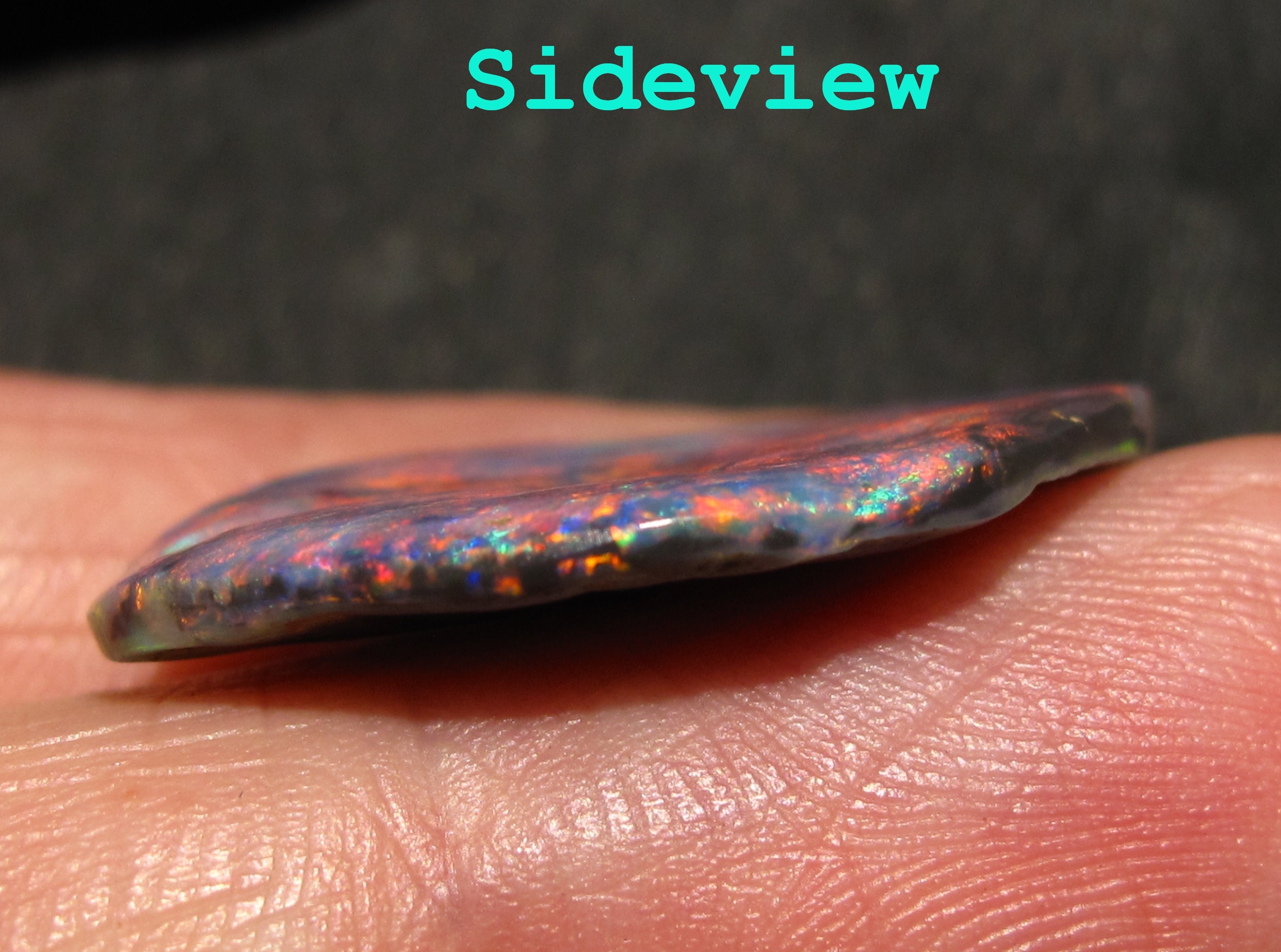 Lightning Ridge Black Opal Stunning red on black straw pattern | Etsy