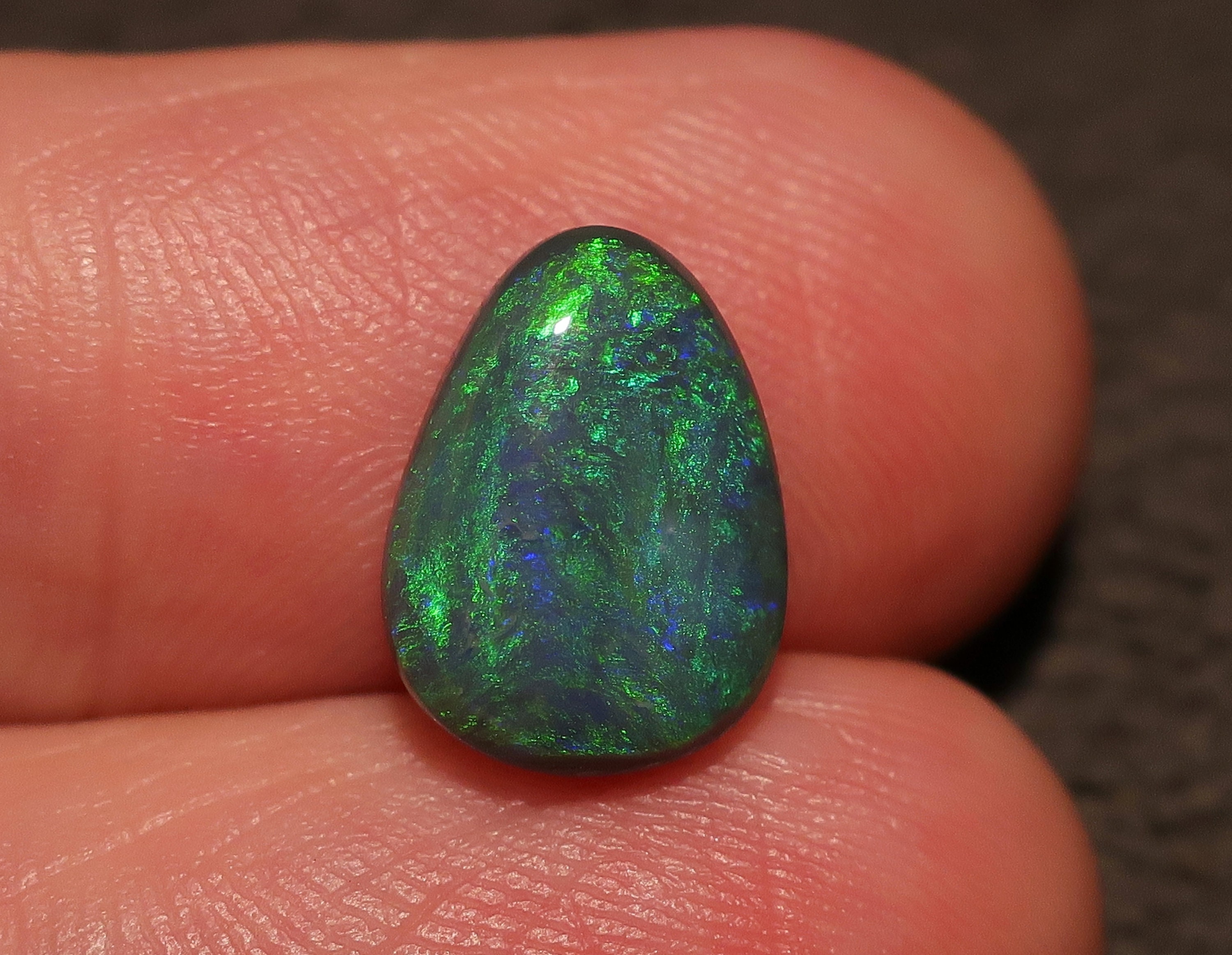 Lightning Ridge Black Opal With Green Swirls of Color 2.6 - Etsy