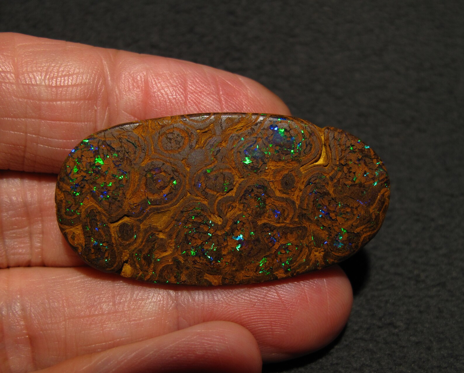 Australian Boulder Opal Matrix Pendant Stone, Emerald Green & Azure ...