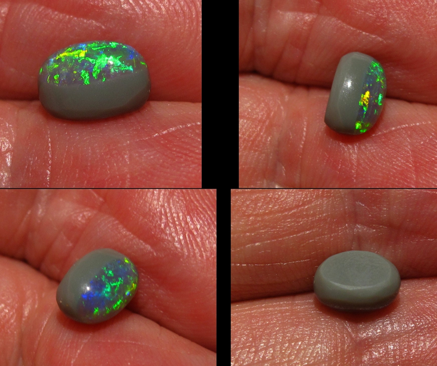 Lightning Ridge Black Opal. Neon Bright Rainbow color. | Etsy