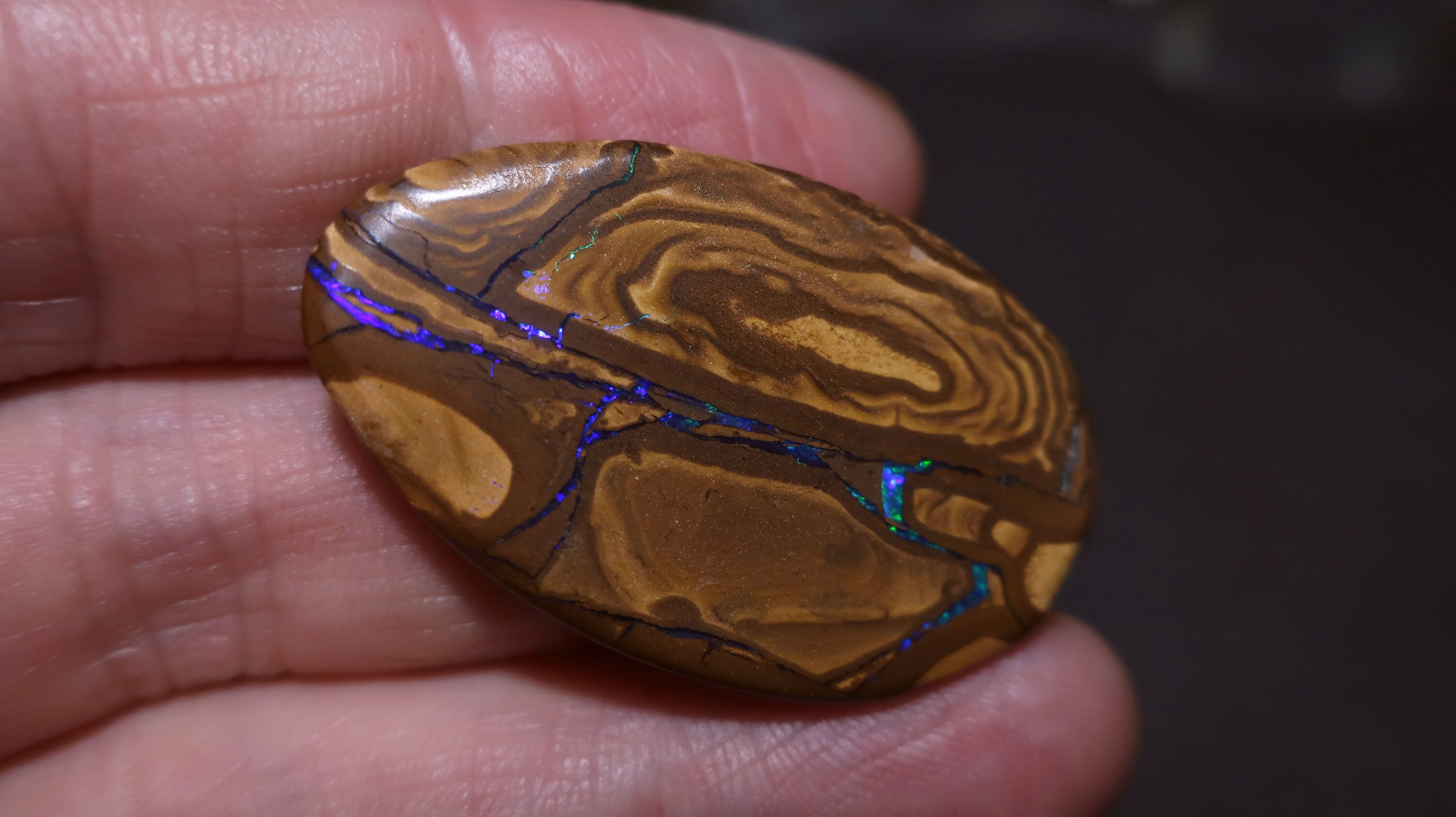 Australian Boulder Opal Matrix With Electric Green and Blue | Etsy