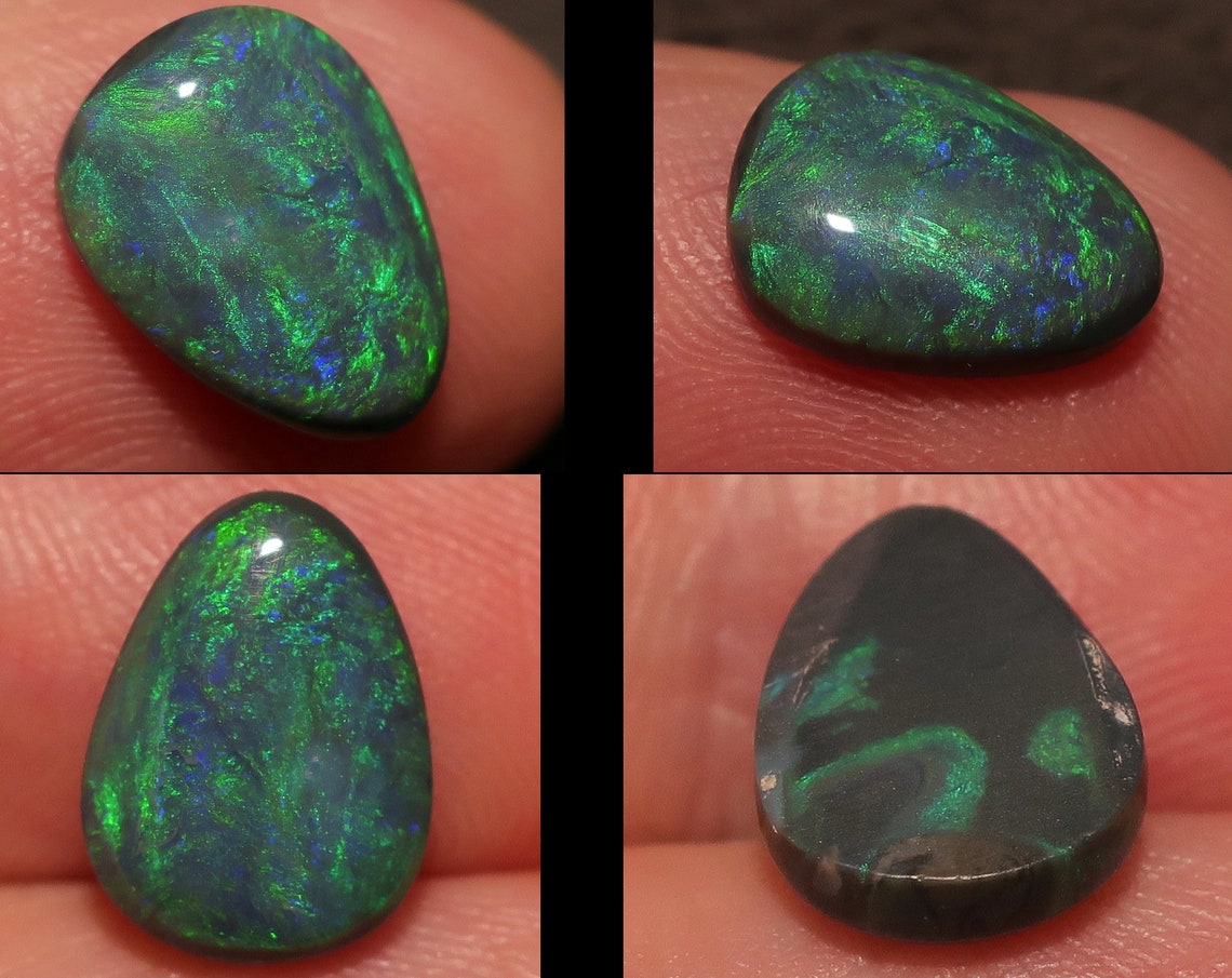 Lightning Ridge Black Opal with Green swirls of color 2.6 | Etsy