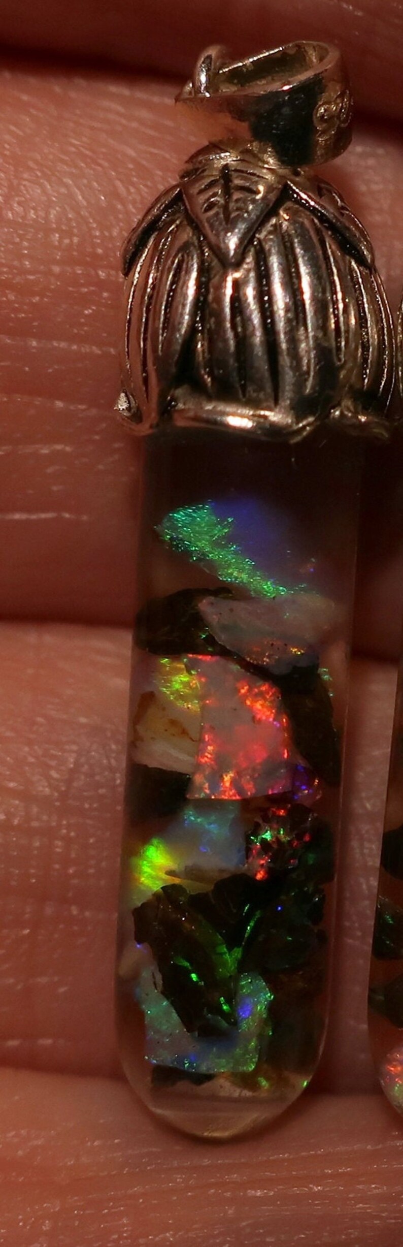 Floating Opal Pendant With Beautiful Bright Lightning Ridge - Etsy